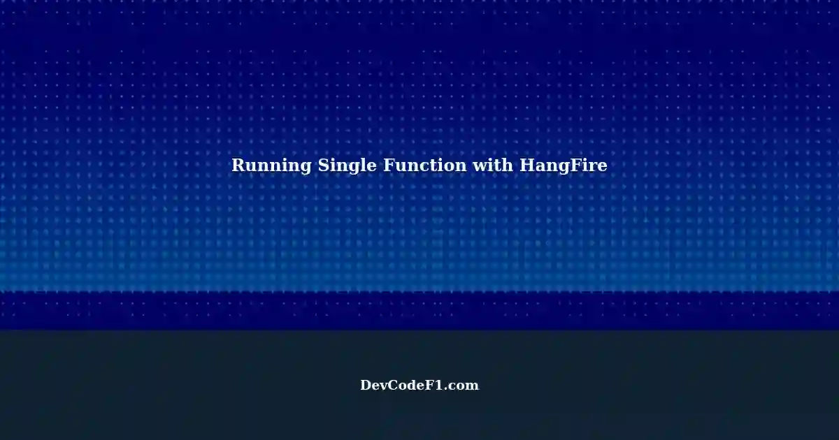 Running A Single Function With Hangfires Enqueue In C 