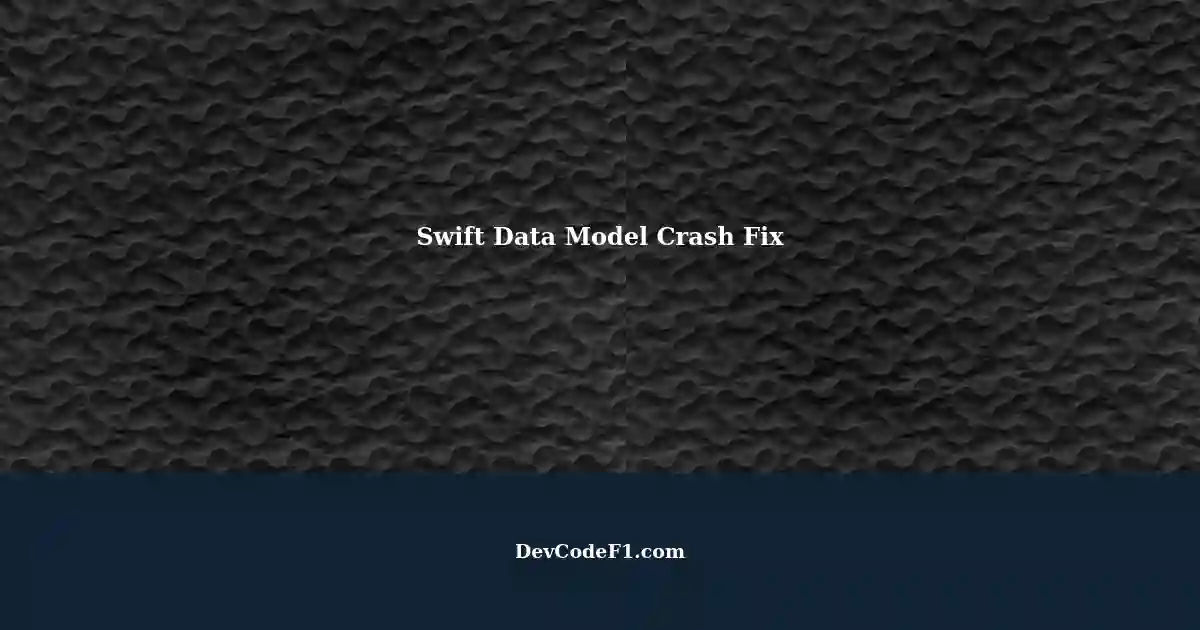 Swift Data Model Container Crashes How To Fix