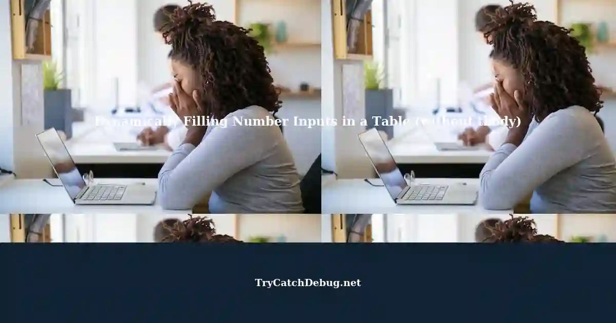 Dynamically Filling Number Inputs In A Table Without Tbody Using Javascript A Sudoku Game Example