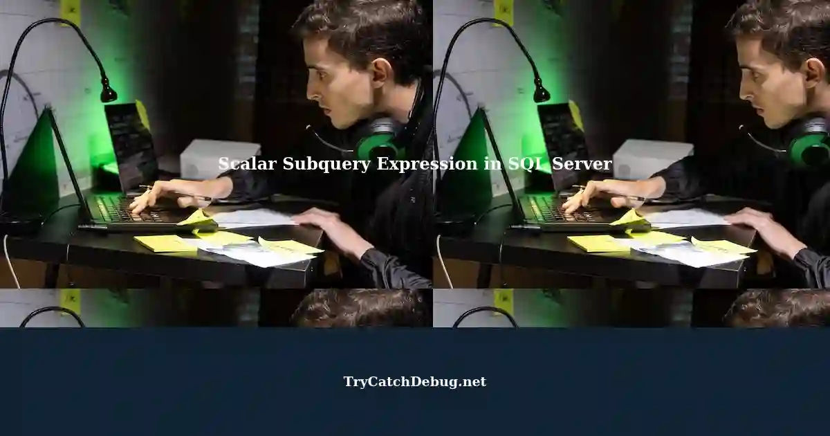 Understanding Scalar Subquery Expression in Microsoft SQL Server: A ... Understanding Scalar Subquery Expression in Microsoft SQL Server: A ...
