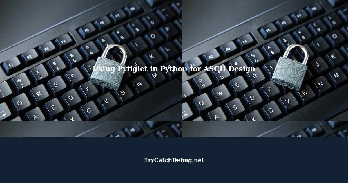How to Use Pyfiglet in Python to Display ASCII Design of Any Character How to Use Pyfiglet in Python to Display ASCII Design of Any Character