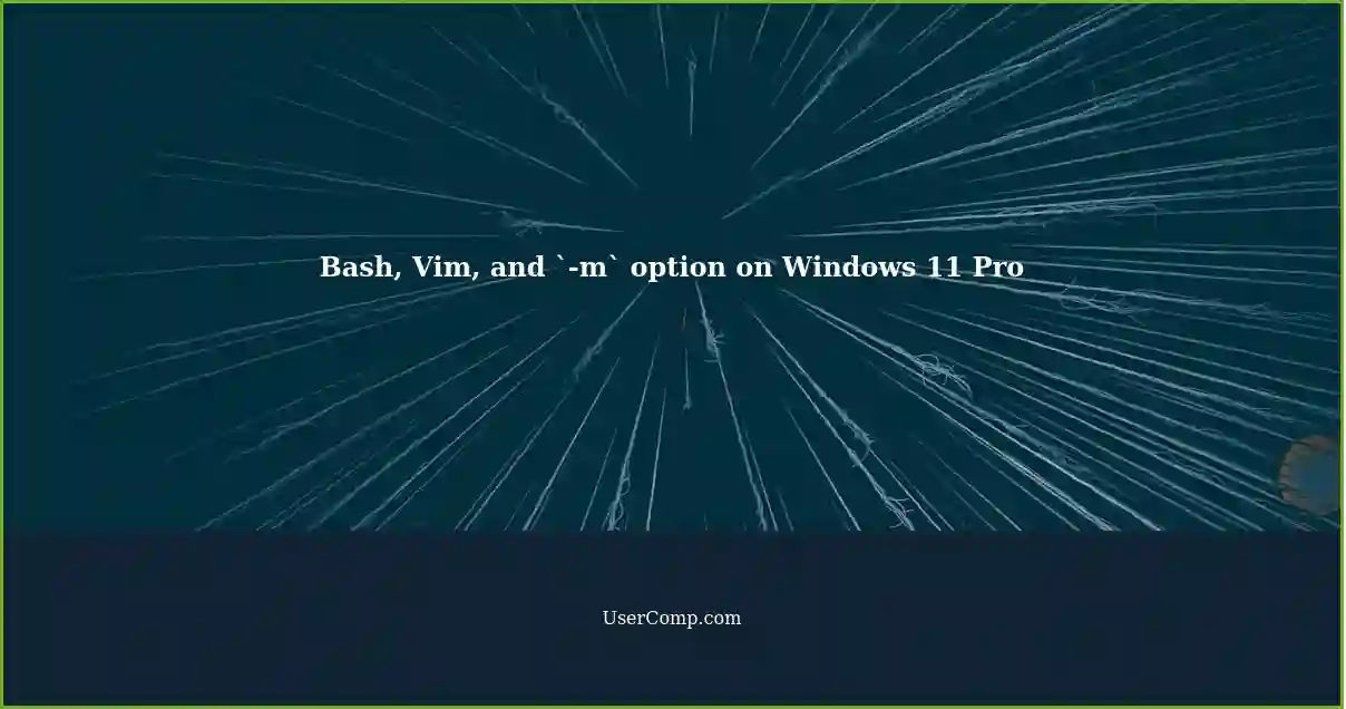 Using `-m` option with bash and Vim on Windows 11 Pro