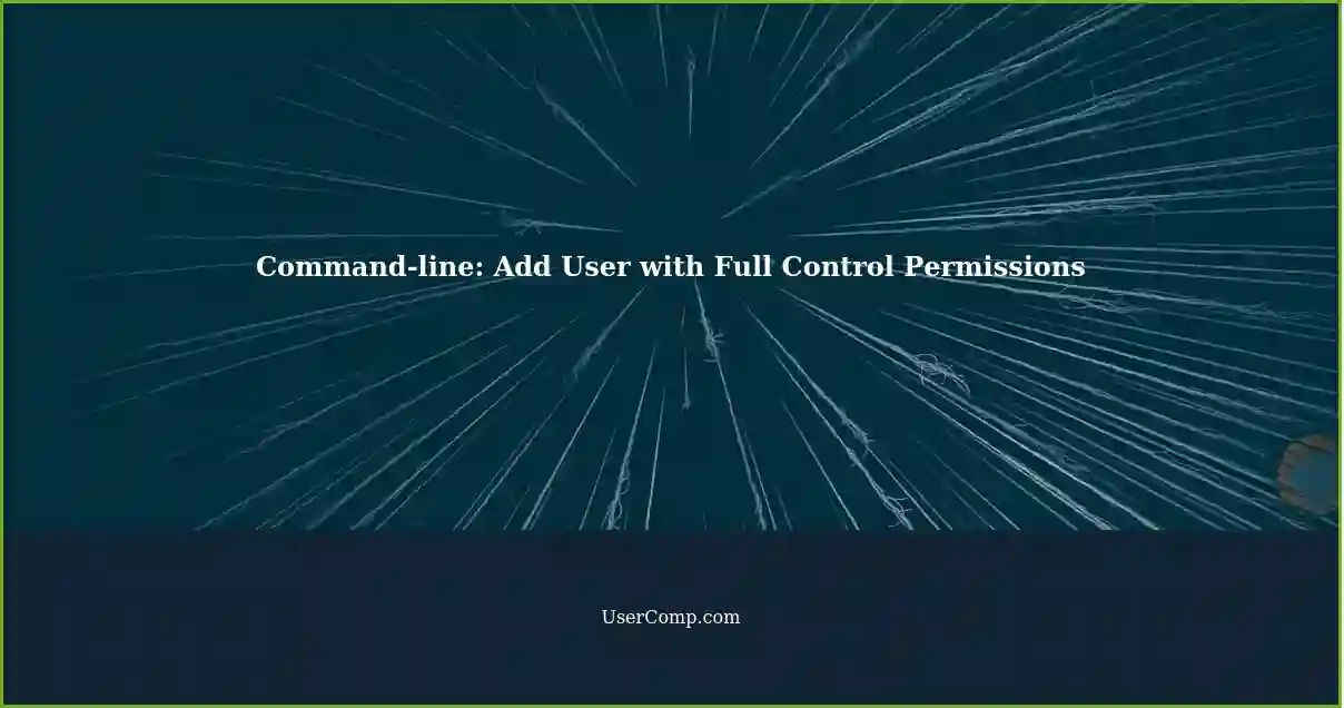 Granting Full Control Permissions to a Folder for a Local User without ...