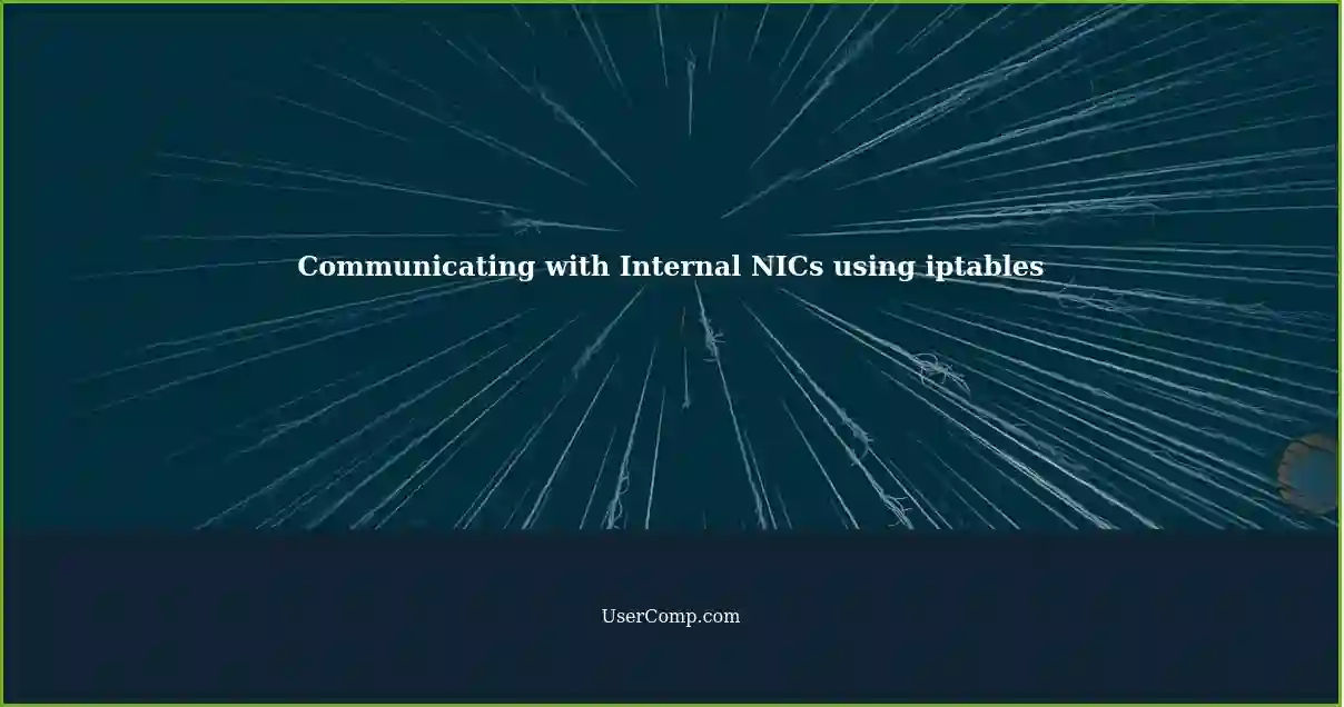 Communicating With Internal Nics Using Iptables Route Internet Traffic