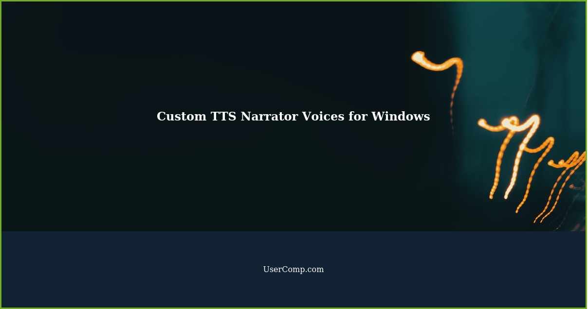 Custom Text-To-Speech Narrator Voices for Windows Screen Reader