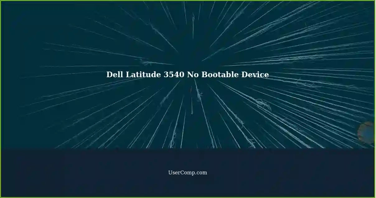 Dell Latitude 3540: No Bootable Device after HDD Installation