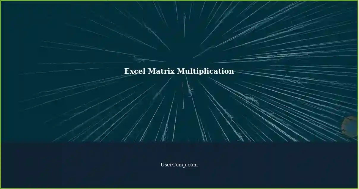 Performing Matrix Multiplication: A Simpler Way in Excel Performing Matrix Multiplication: A Simpler Way in Excel