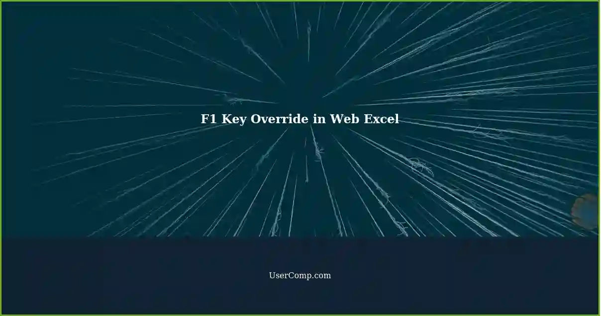 Disable/Enable F1 Key Override for Web Excel in Microsoft 365 Browsers
