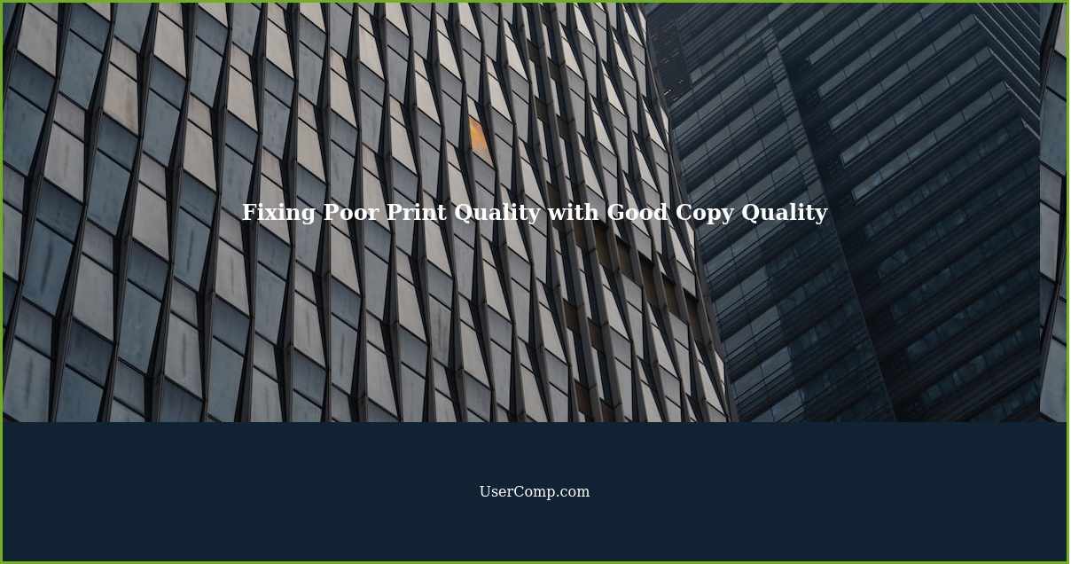 How to Fix Poor Print Quality When Copy Quality is Good