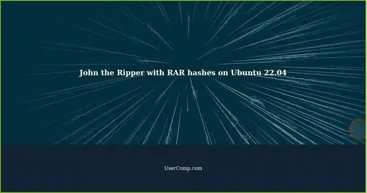 Setting up John the Ripper with RAR hashes in Ubuntu 22.04 LTS