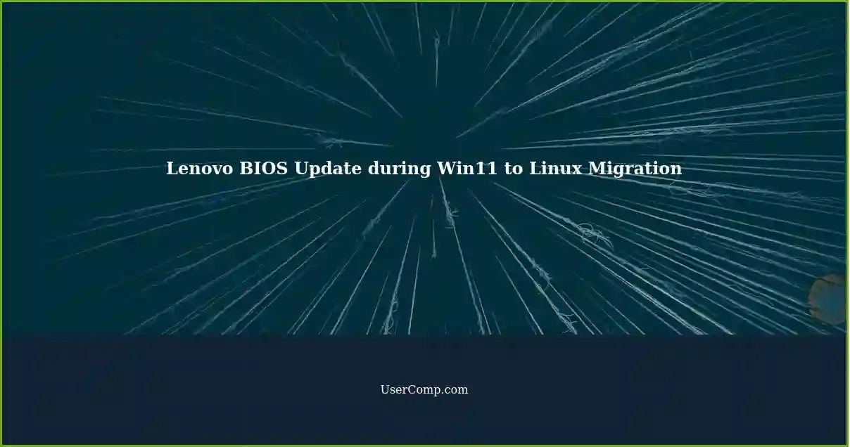 Updating BIOS on Lenovo Laptop while Migrating from Win11 to Linux OS