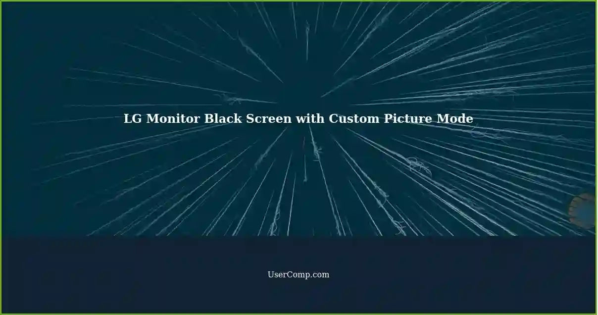 LG Monitor with Custom Picture Mode Displays Black Screen and Dark Images