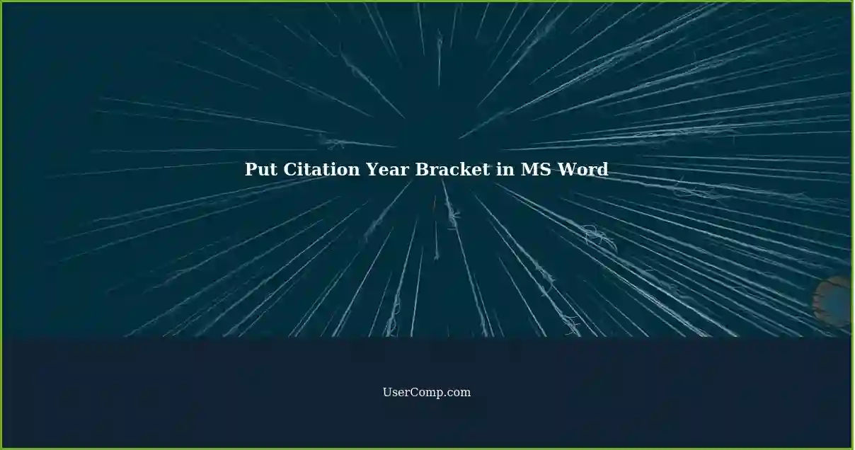 Using Put Citation Year Bracket in Sixth Edition Office Online (.xsl ...