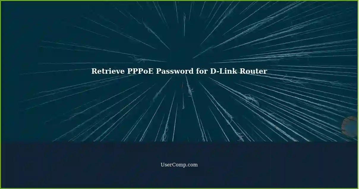How to Retrieve the PPPoE Password for D-Link Router DLink1243 How to Retrieve the PPPoE Password for D-Link Router DLink1243