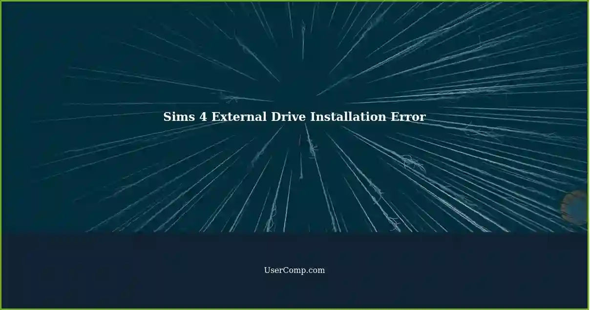 Sims 4: Incorrect Command Syntax on External Drive Installation