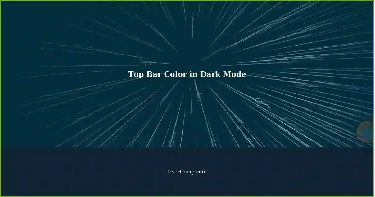 Change Top Bar Color in Dark Mode