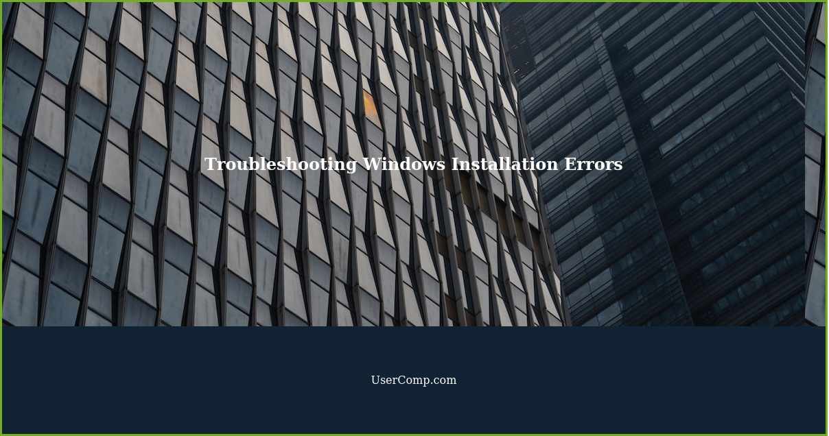 Error During Installation of Windows: Troubleshooting Guide Error During Installation of Windows: Troubleshooting Guide