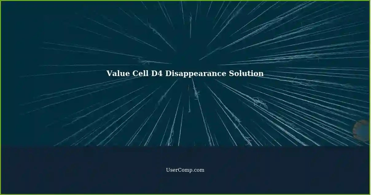 Value Cell D4 Disappears: Mark Column BD4 as True - Tech Support