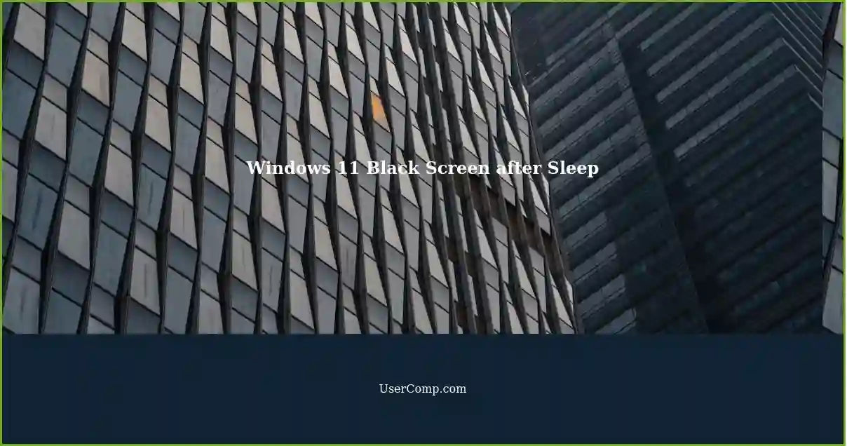 Windows 11 Laptop Shows Black Screen After Resuming from Sleep Windows 11 Laptop Shows Black Screen After Resuming from Sleep