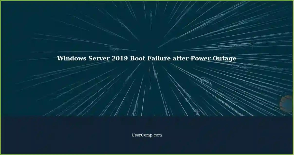Rebuilding Windows Server 2019 Boot after Power Failure on Motherboard ... Rebuilding Windows Server 2019 Boot after Power Failure on Motherboard ...