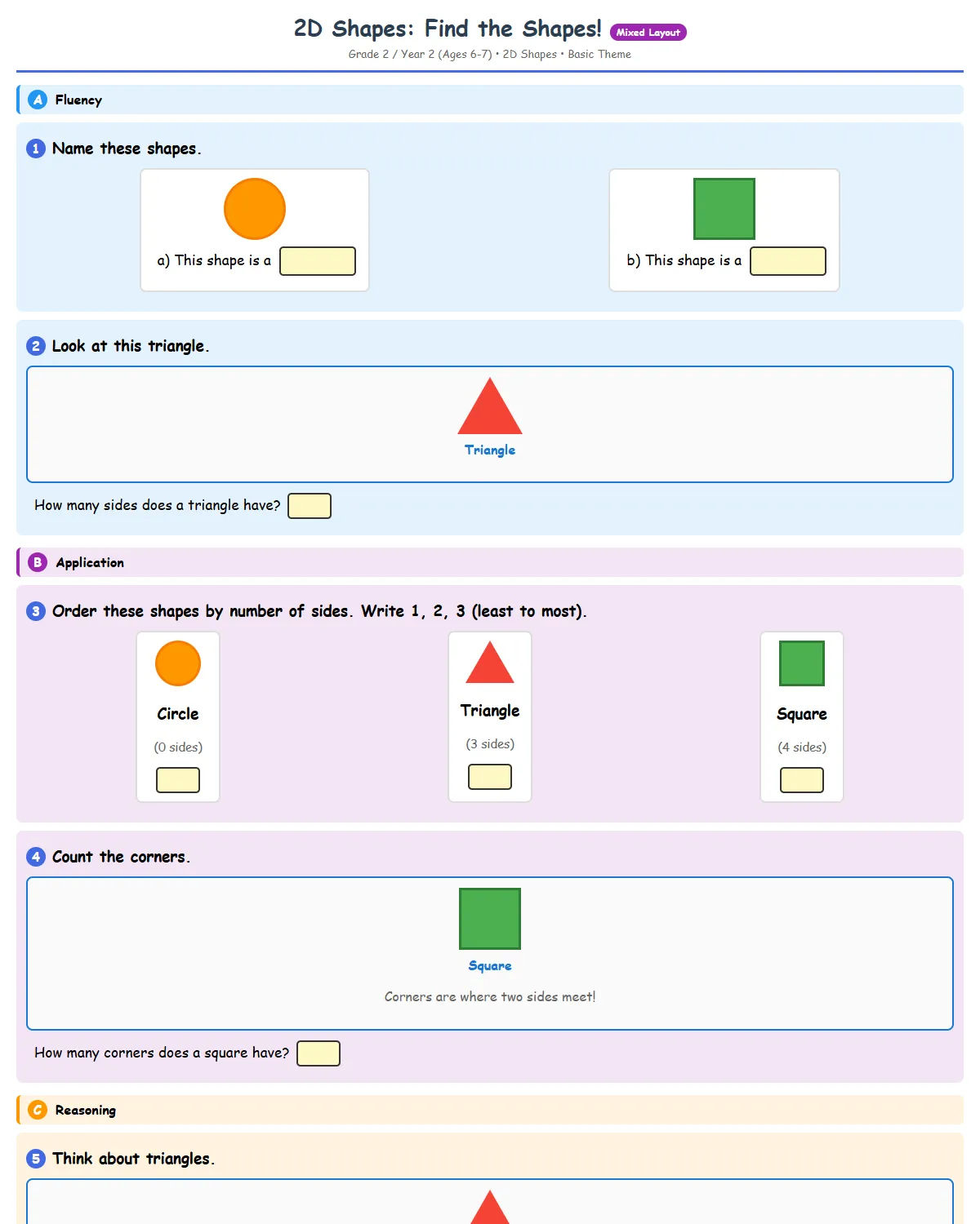 2D Shapes: Find the Shapes! - Free Printable Year 2 (G...
