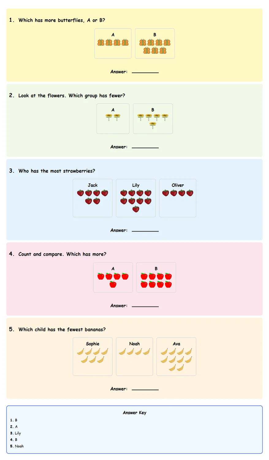 Free Reception More Or Less Worksheet | Math Printables