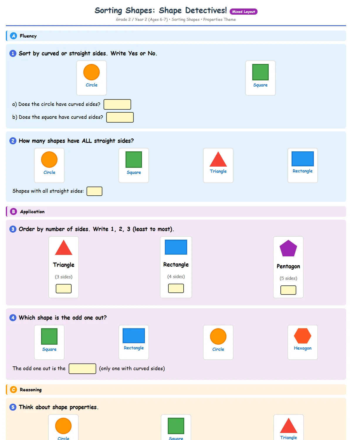 Sorting Shapes: Shape Detectives! - Free Printable Yea...