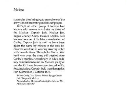 Modoc War - Fort Tours