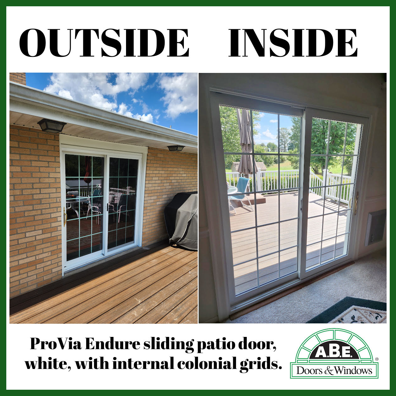 ProVia Endure Sliding Patio Door in Orefield PA | A.B.E. Doors & Windows