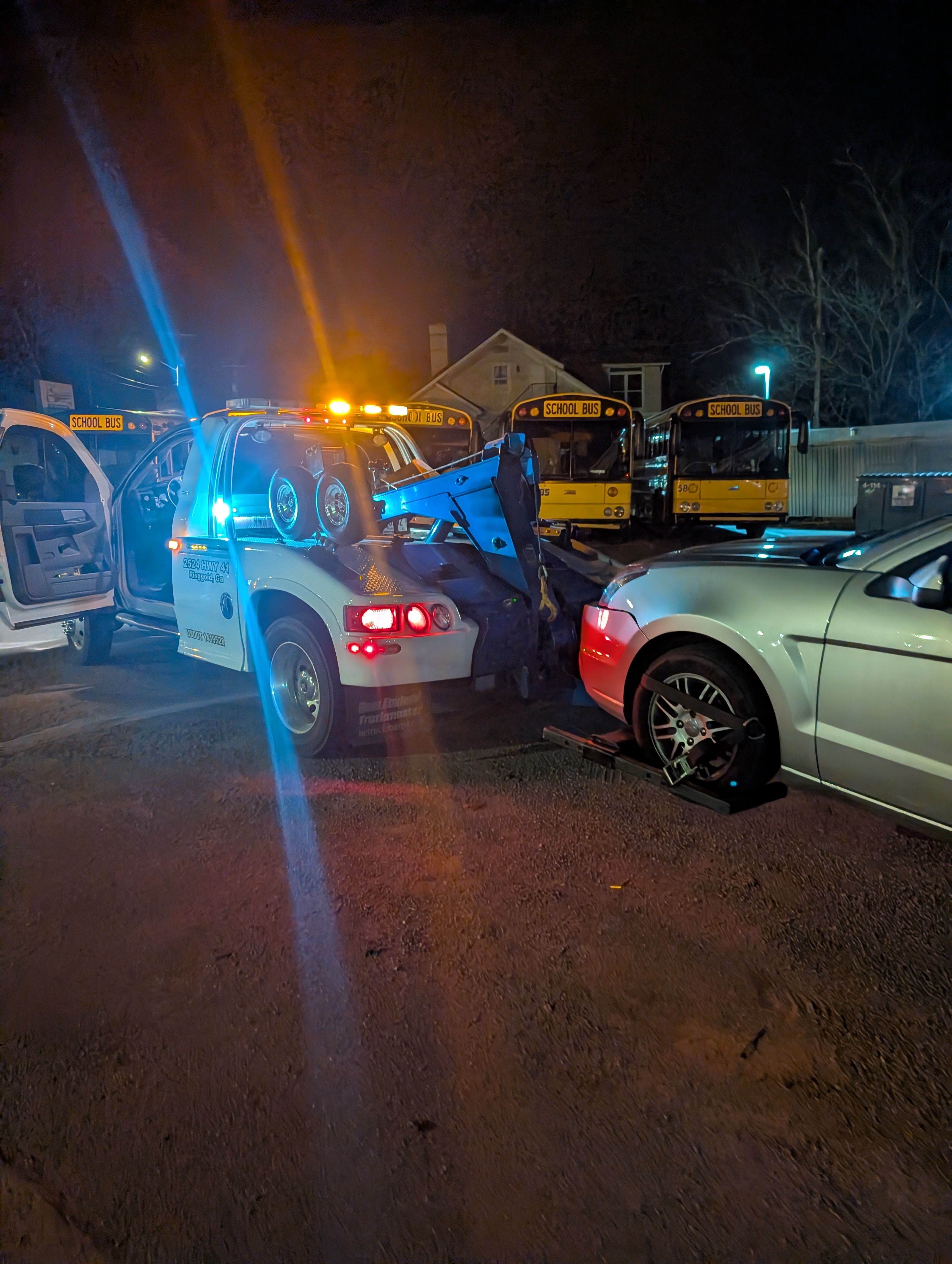 Nighttime Towing Solution for a Stuck Ford Focus | ABC Towing & Repair, LLC