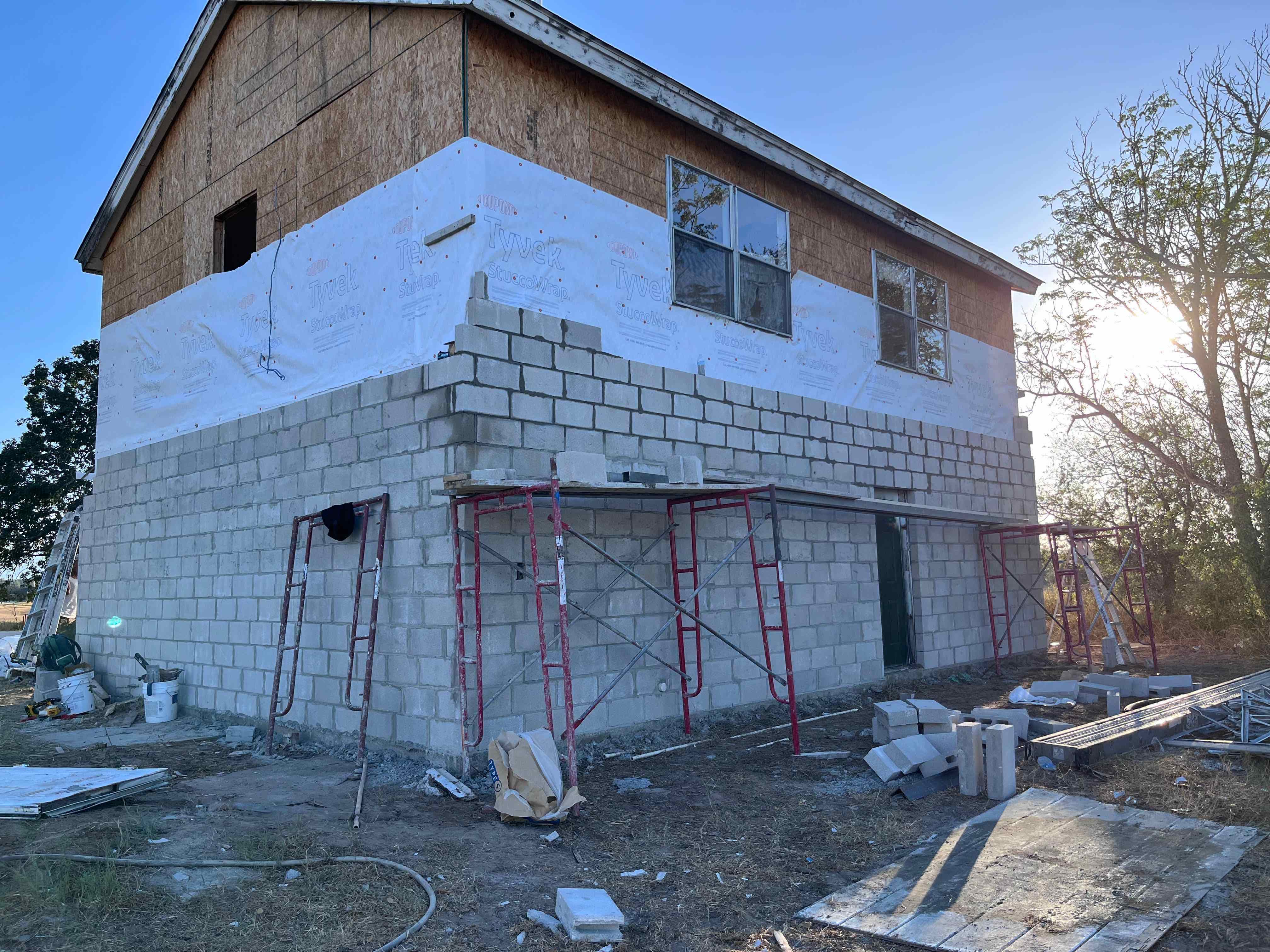 CMU Facade Rising in Seguin for New Garage Apartment | South Texas ...