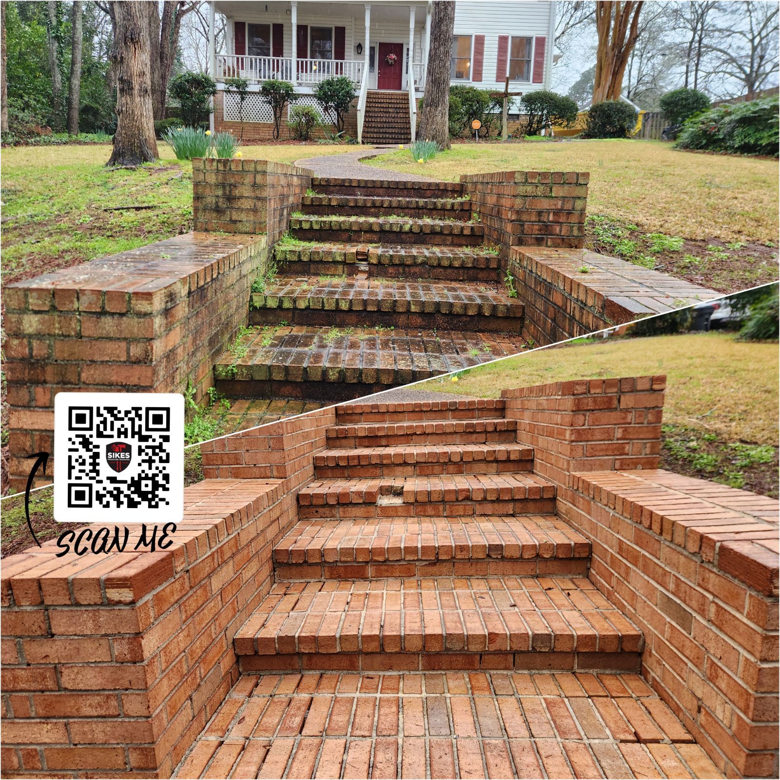 Before and After: Steps Pressure Washing | Sikes Pressure Washing