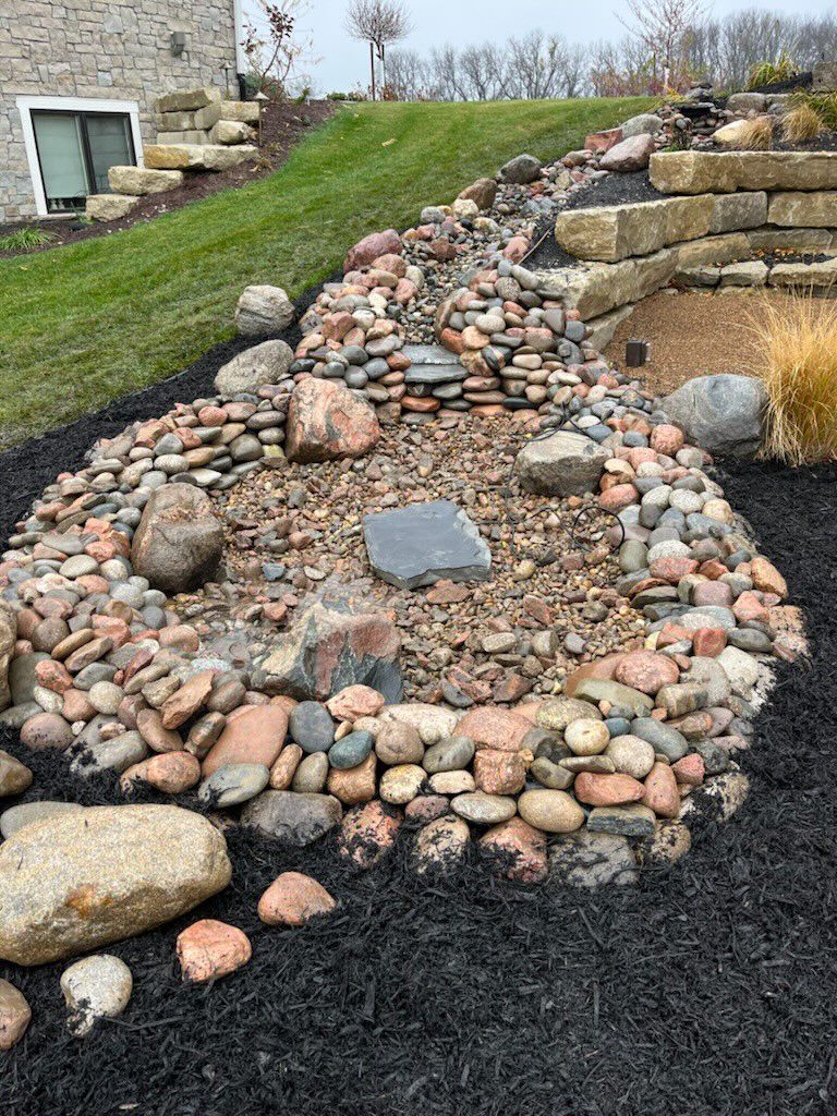 Dry Creek Bed with Pondless Waterfall Installation | MD Aquatics