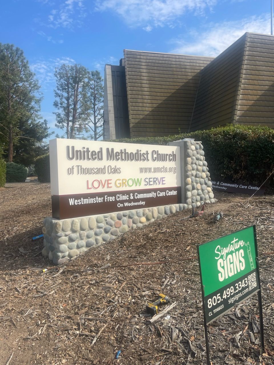 Monument Sign Installation for United Methodist Church | Kal-Crete ...