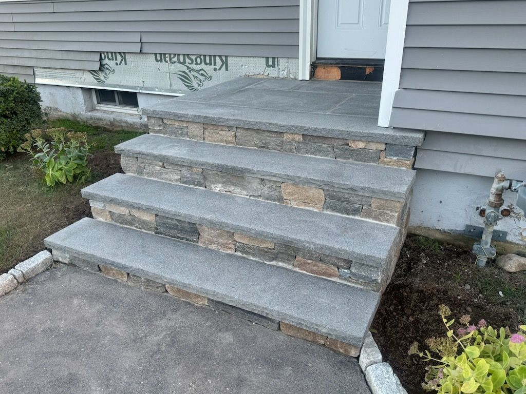 Stone Veneer and Bluestone Tread Entrance | Northscapes Inc