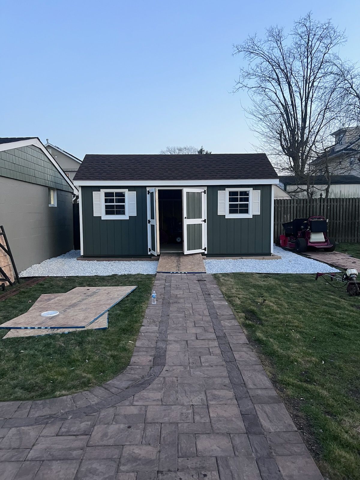Garage Landscape Upgrade with Arctic White Stone | No Limit Landscape LLC