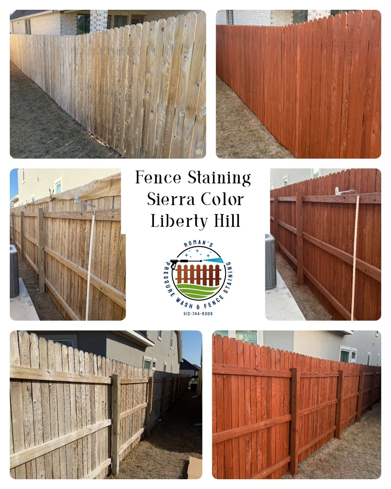 Fence Staining with Sierra Color in Liberty Hill | Roman’s Pressure ...