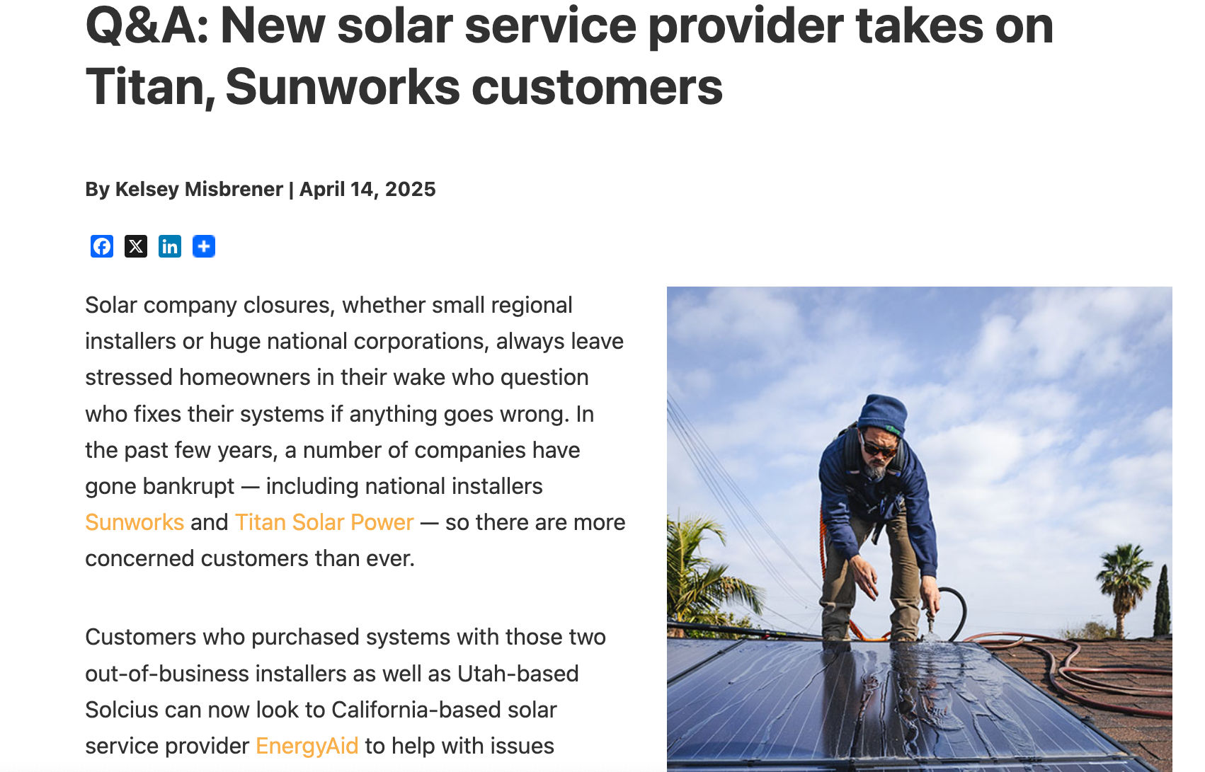 Introduction of New Solar Service Partnership | SunQuest Solar