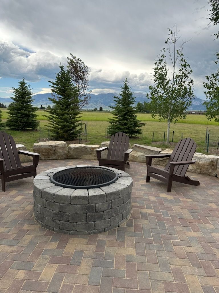 Charming Paver Patio with Classic Fire Pit | Liendo Landscaping
