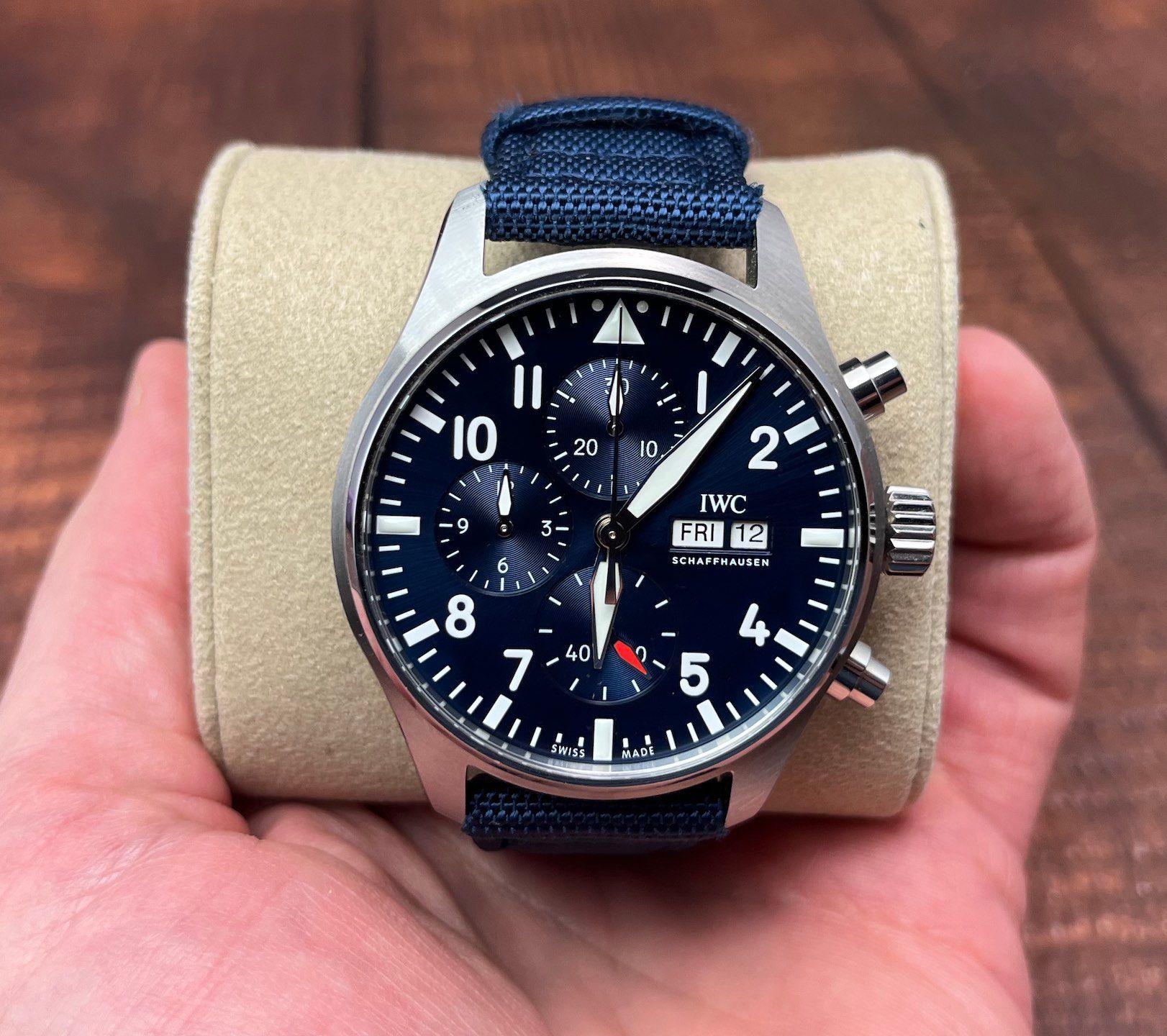 Luxury Watch Den. IWC Pilot Chronograph Blue Dial