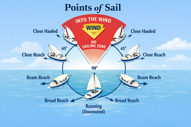 Points of Sail Explained: A Guide to Wind Angles | Naos Yachts