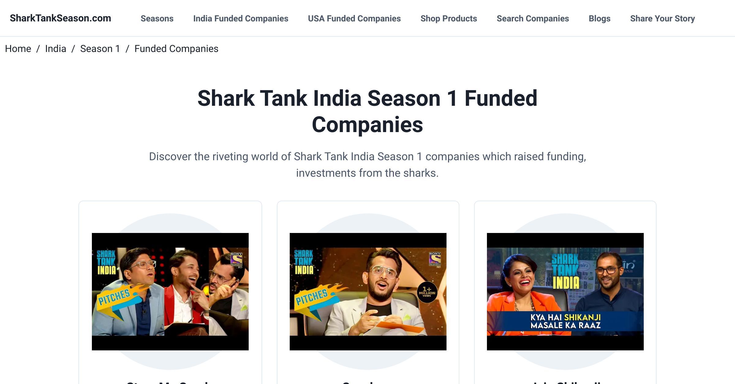 Explore Shark Tank India Season 1 Funded Companies and Products