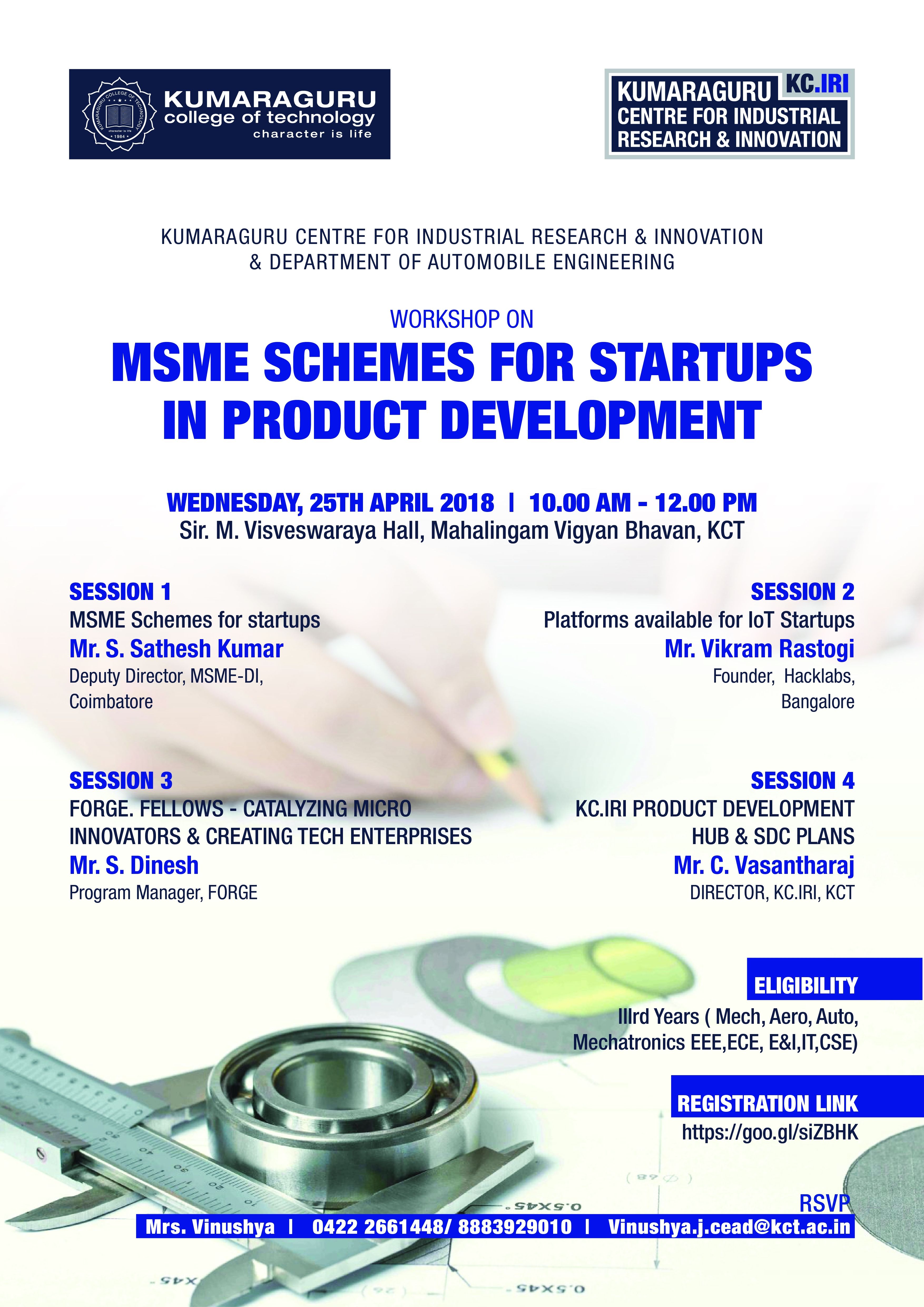 College News | Workshop on MSME Schemes for Product Development ...