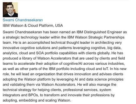 Alumni News | IBM Distinguished Engineer - Mr.Swami Chandrasekaran