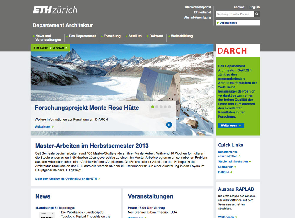 Hochparterre - Netzkritik: arch.ethz.ch