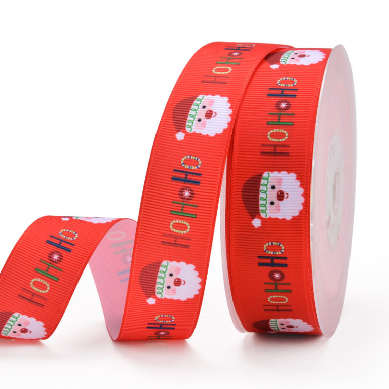 Wholesale Custom Printed Grosgrain Christmas Ribbon For Gift Decoration