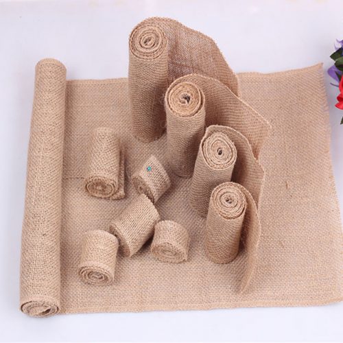 7 cm burlap ribbon rose flowers in stock wholesale