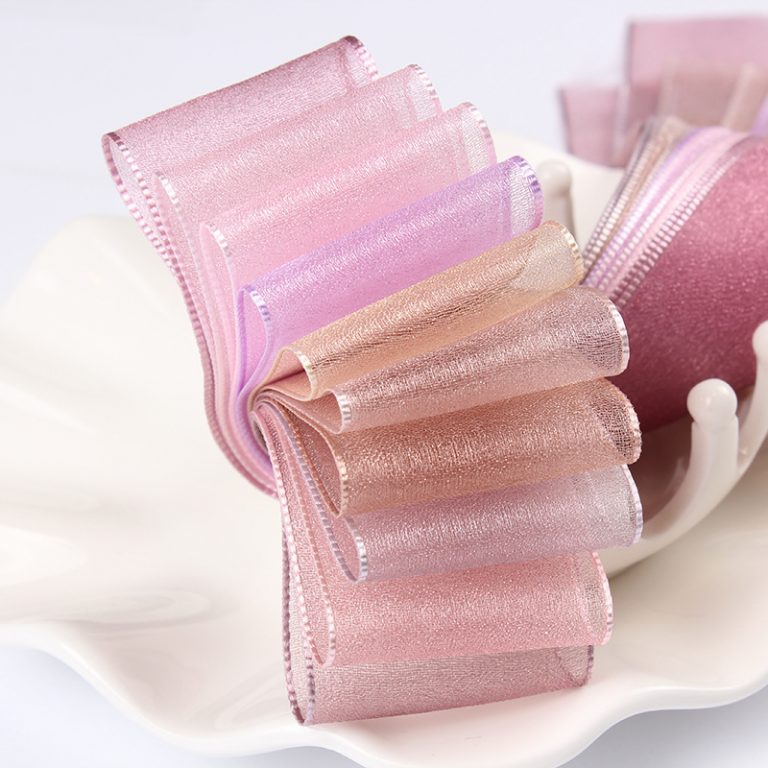 28 colors available 100% nylon mesh sheer ribbon