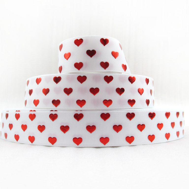 Valentine gift packing ribbon, custom foil printed celebrate grosgrain ...