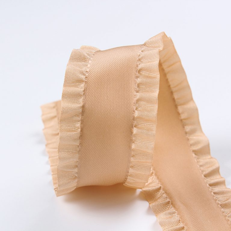 Wholesale double ruffle ribbon, frill ribbon, polyester decorative ...